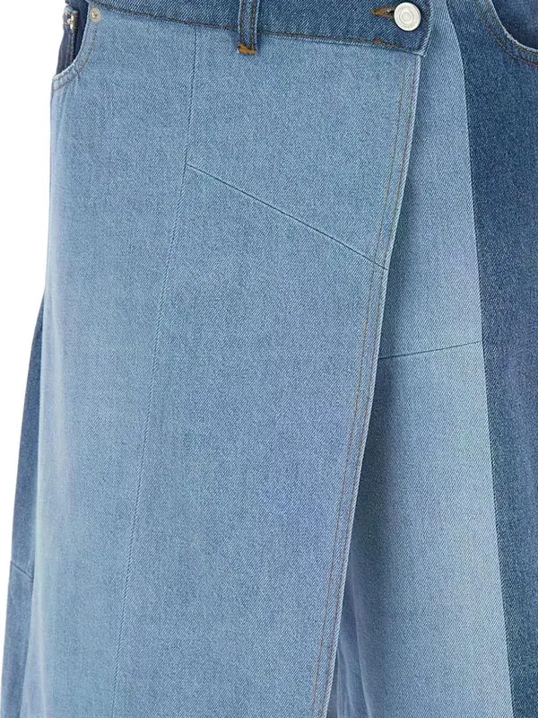 Coperni Patchwork Denim Wrap Skirt