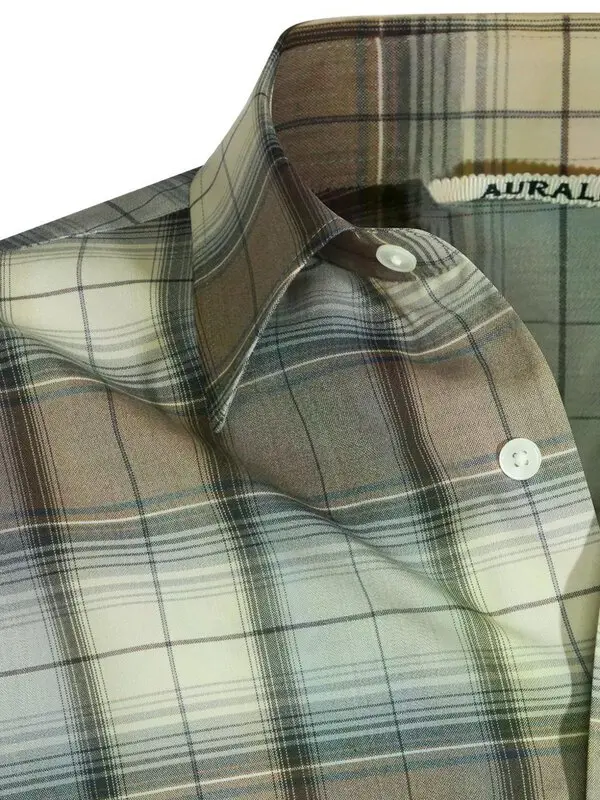Auralee Check-pattern Shirt - Grey
