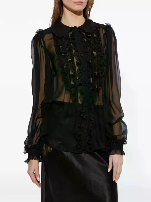 Dolce & Gabbana Ruffled Sheer Blouse