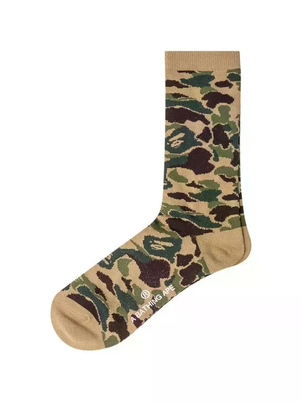 A BATHING APE Camo-print Socks