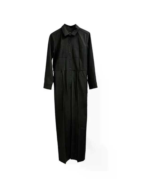 A.p.c. Belted Chest-pocket Jumpsuit - Grey