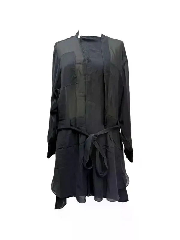 ISABEL MARANT VINTAGE Belted Long-sleeve Dress - Black