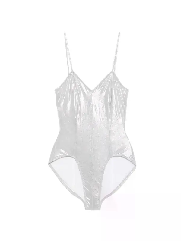 Norma Kamali Wonderwoman Mio Metallic One-piece Swimsuit - Silver