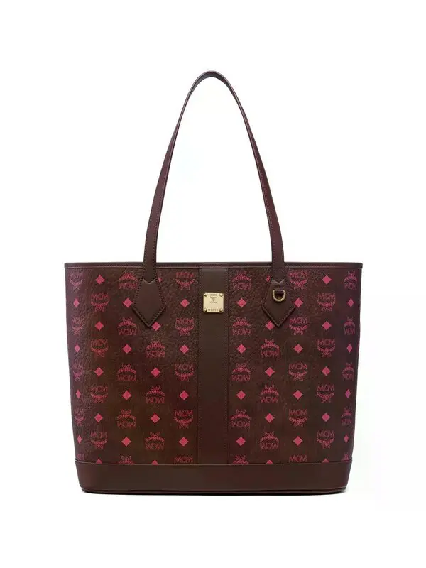 Mcm Visetos Monogram Print Tote Bag