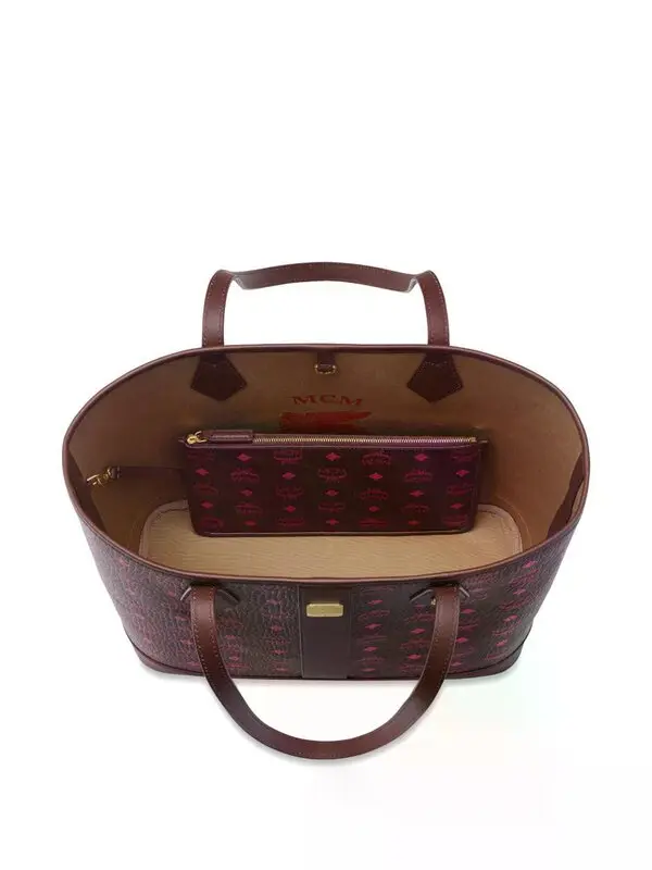 Mcm Visetos Monogram Print Tote Bag