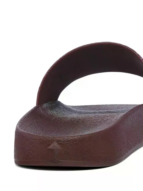 Mcm Monogram-print Slides - Brown