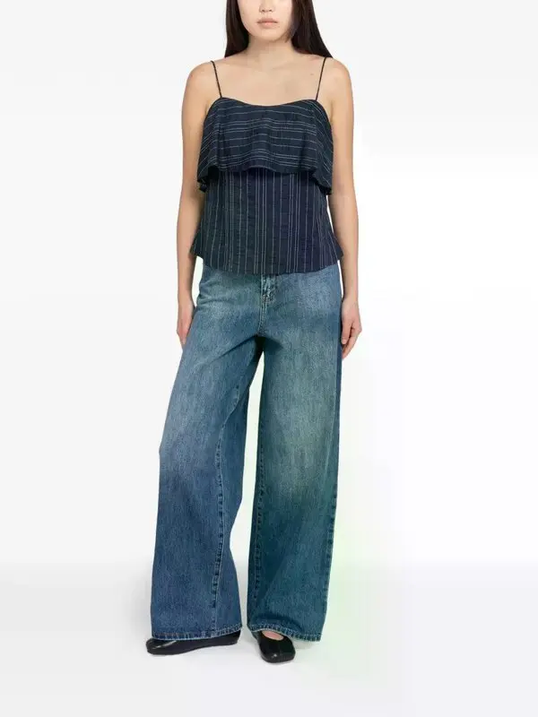 MINIMUM Ruffled Pinstripe Top