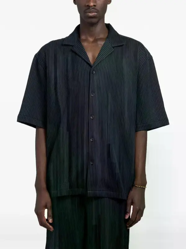 MINIMUM Keaton Plissé-effect Striped Shirt - Blue