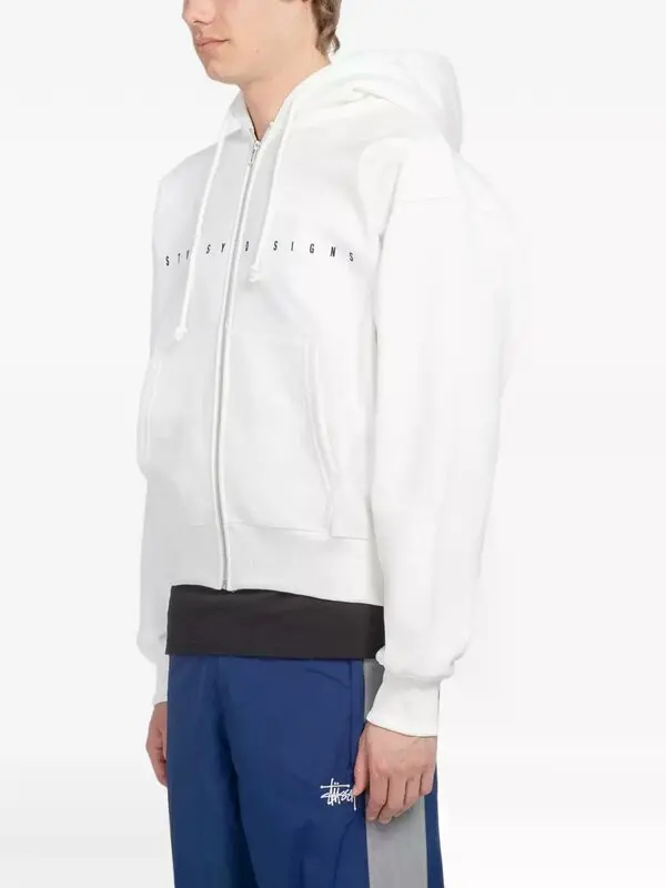 StÜssy Zip-up Hoodie With Box Logo Print
