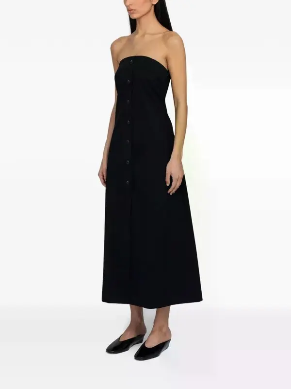 SAMSOE SAMSOE Sahya Strapless Button-front Dress