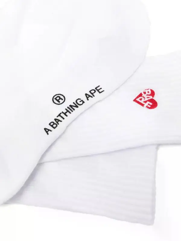 A BATHING APE Logo-embroidered Socks