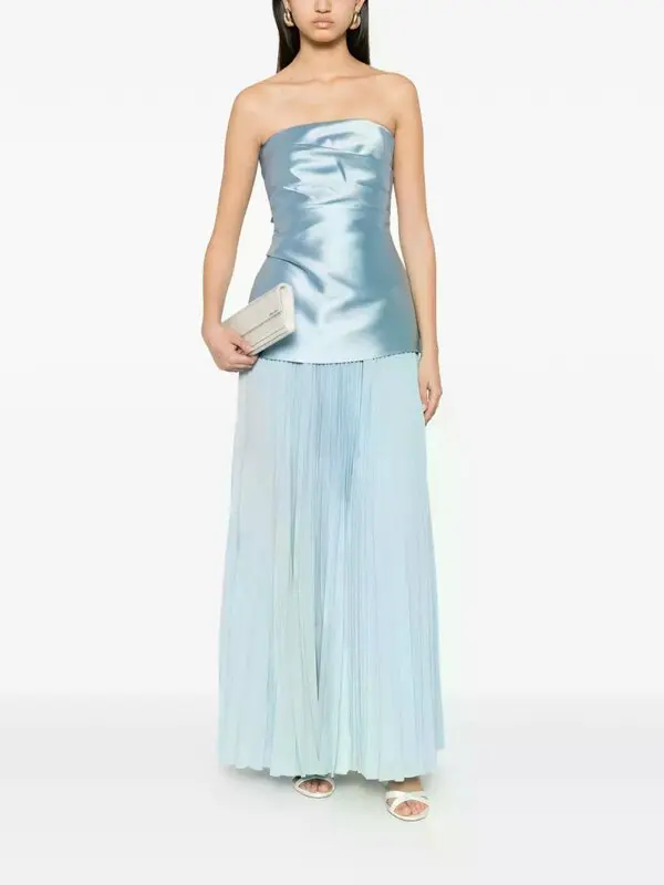 Solace London Claudette Strapless Maxi Dress - Blue