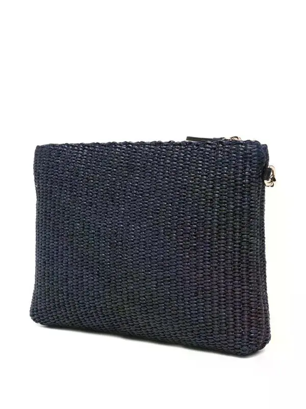 JIMMY CHOO Woven Logo-print Clutch