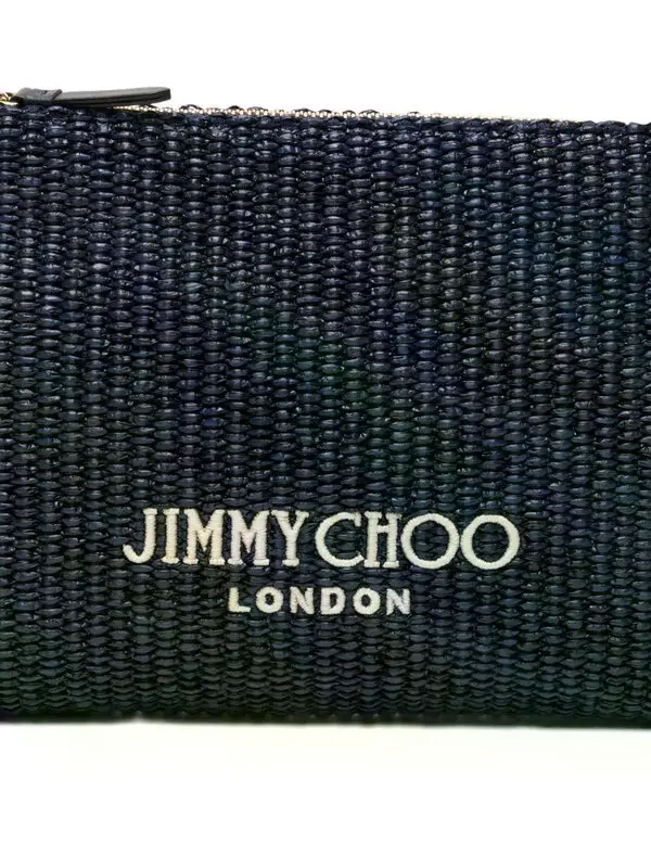 JIMMY CHOO Woven Logo-print Clutch