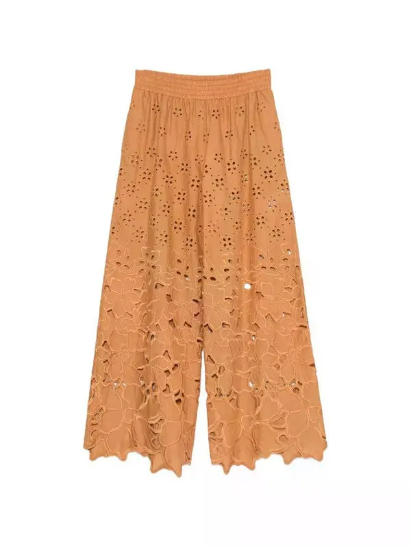 Ermanno Scervino Broderie Anglaise Floral Cut-out Trousers