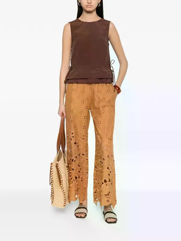 Ermanno Scervino Broderie Anglaise Floral Cut-out Trousers