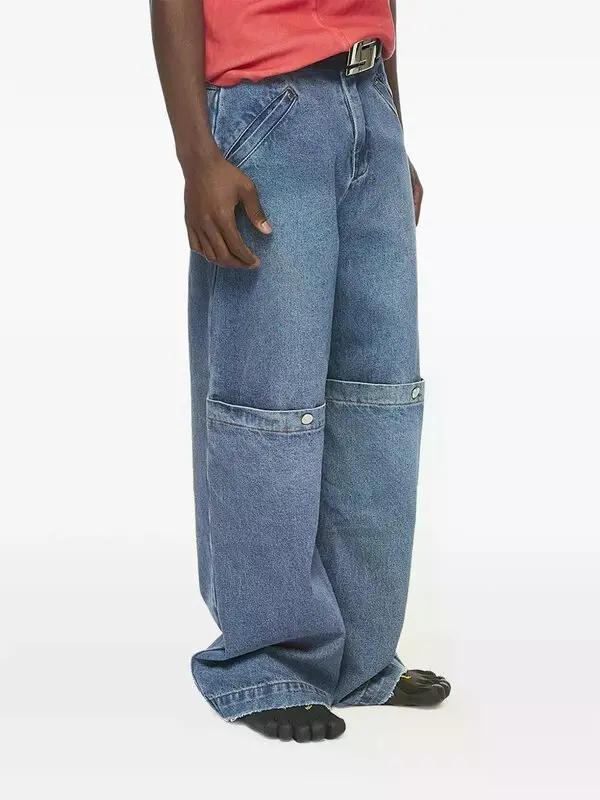 SPENCER BADU Patchwork Detail Wide-leg Jeans