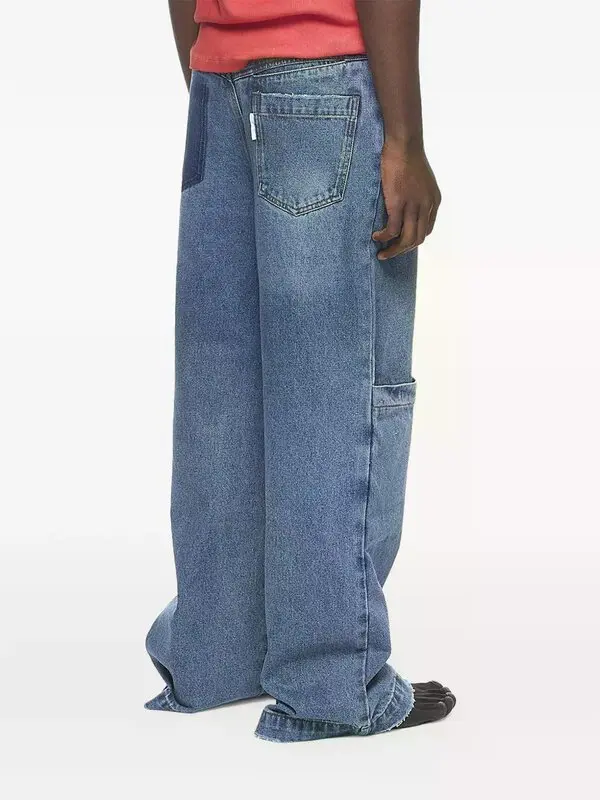 SPENCER BADU Patchwork Detail Wide-leg Jeans