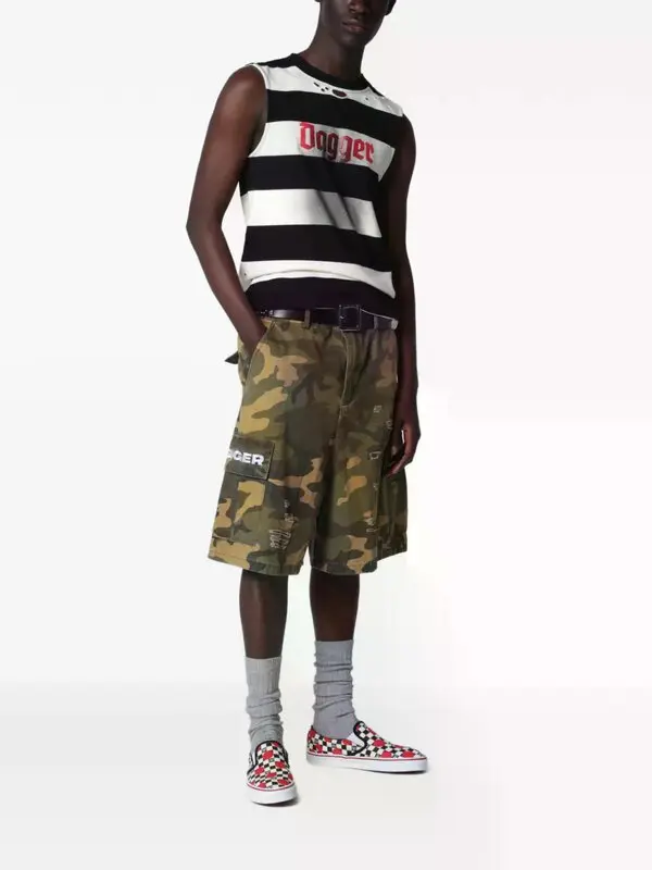 DAGGER Striped Distressed Vest