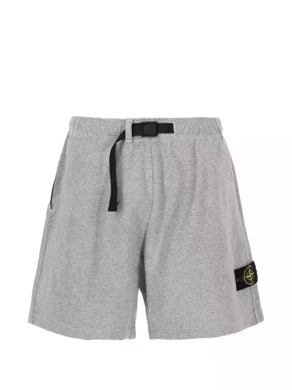 Stone Island Compass Patch Buckled Shorts