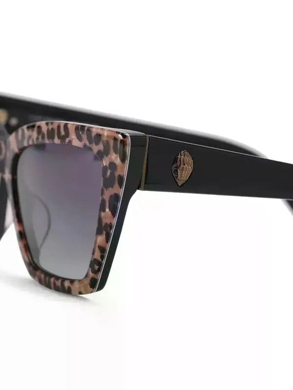 Kurt Geiger Leopard Print Square Frame Sunglasses