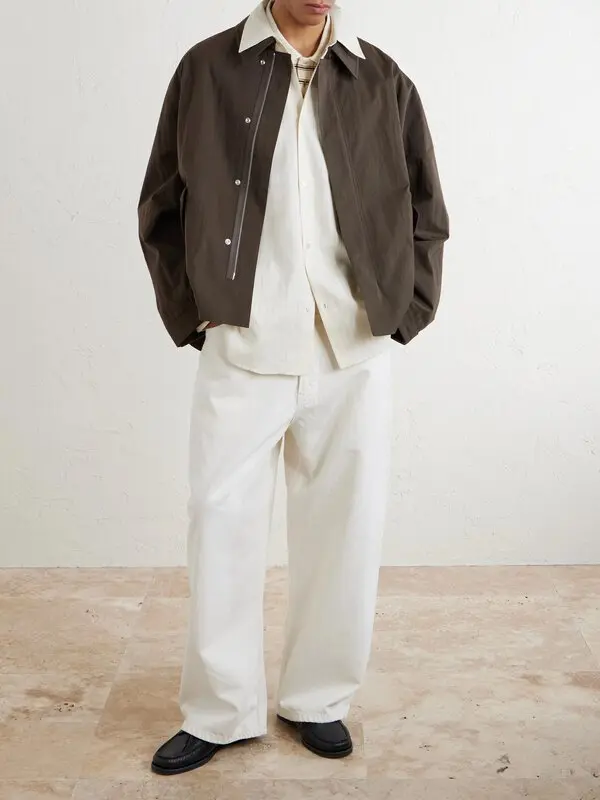 Studio Nicholson View Striped Silk And Cotton-blend Shirt