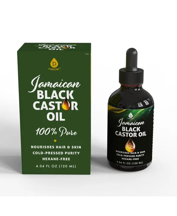 PURSONIC Jamaican Castor Oil – 100% Pure - Black