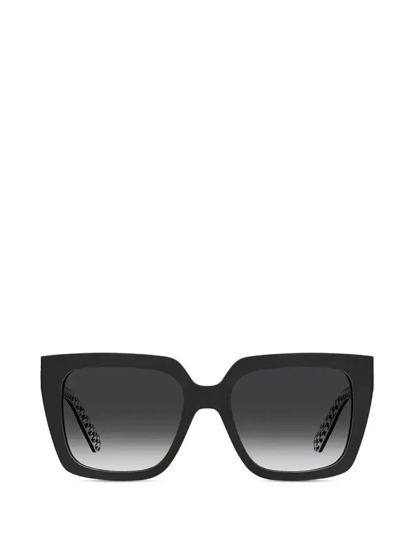 Moschino Houndstooth-print Square-frame Sunglasses - Black