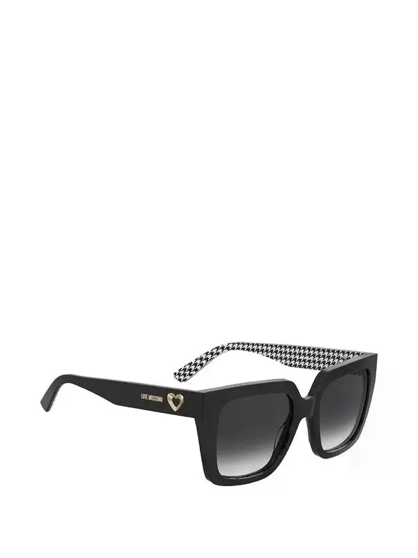 Moschino Houndstooth-print Square-frame Sunglasses