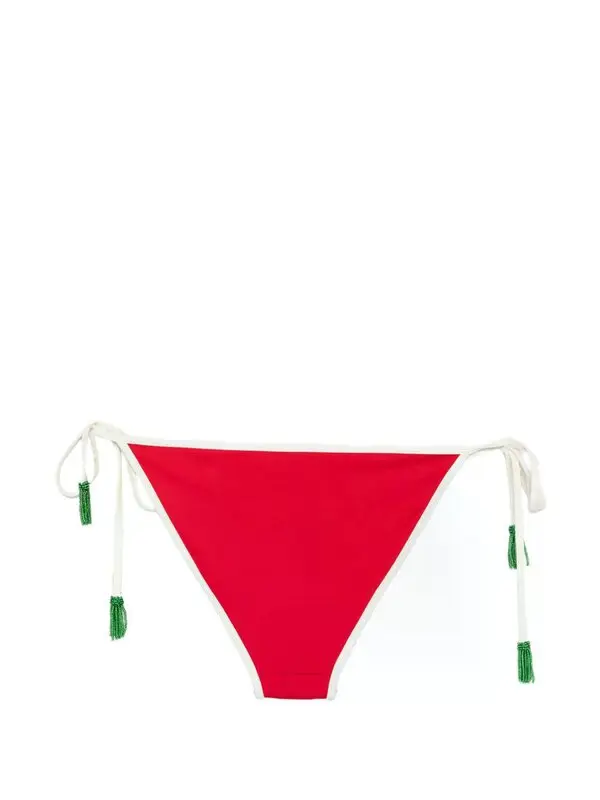 LESLIE AMON Watermelon Slice Beaded Tassel Bikini Bottoms