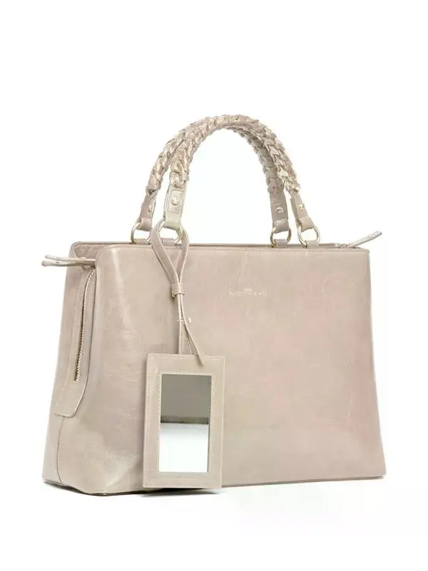 John Richmond Braided-handle Leather Tote - Neutrals