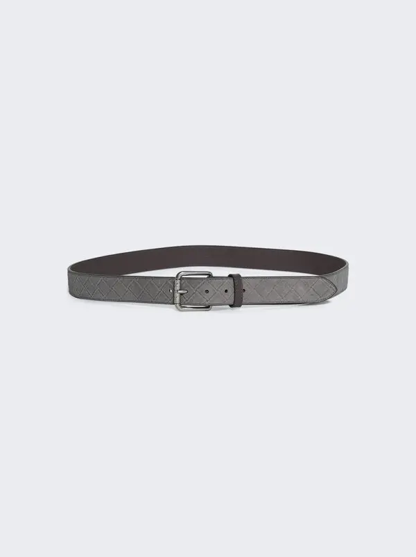 Bottega Veneta Intrecciato Suede Belt - Grey
