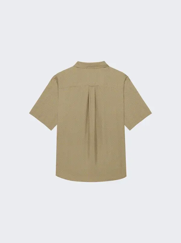 Saint Laurent Geometric Silk Shirt Jaune Gris