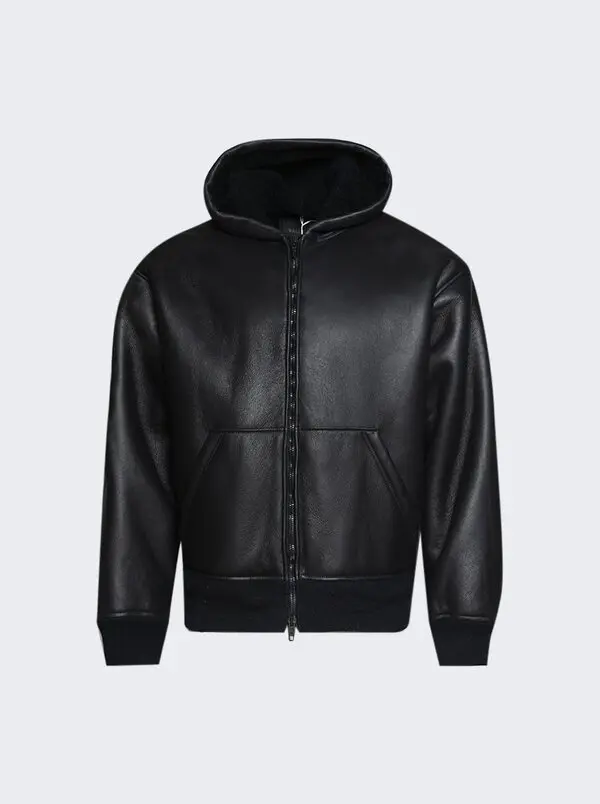 Balenciaga Shearling Zip Jacket - Navy