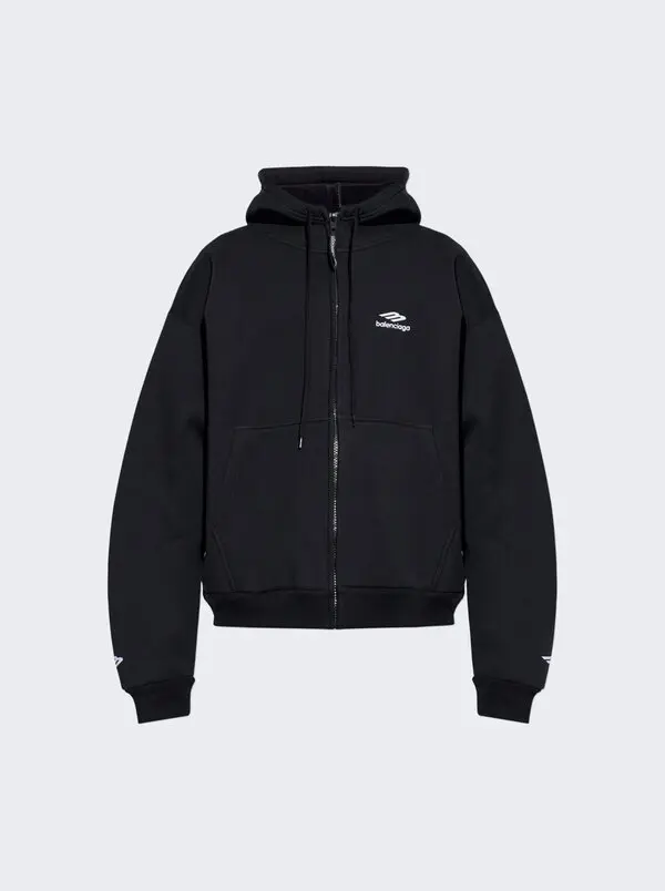 Balenciaga Cotton Zip-up Hoodie - Black