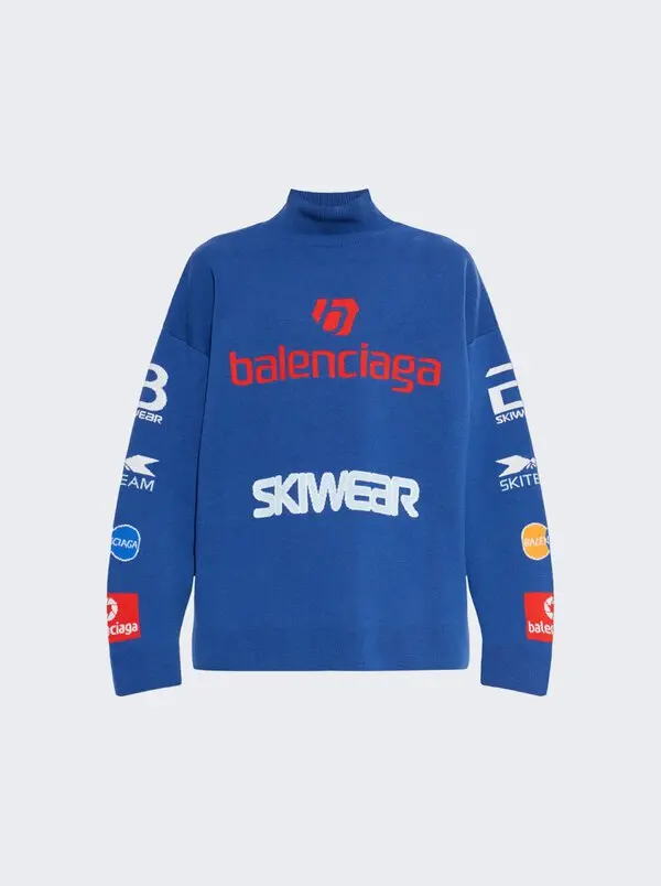 Balenciaga Long Sleeve Turtleneck Top - Blue