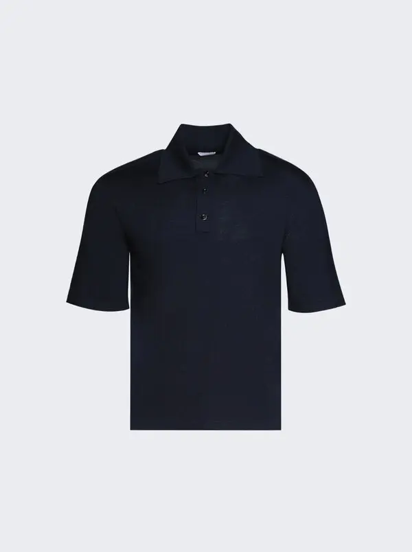 Bottega Veneta Polo Shirt Melange - Navy