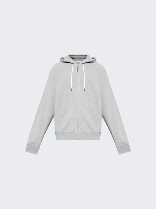 Bottega Veneta Fleece Zip Hoodie - Light Grey