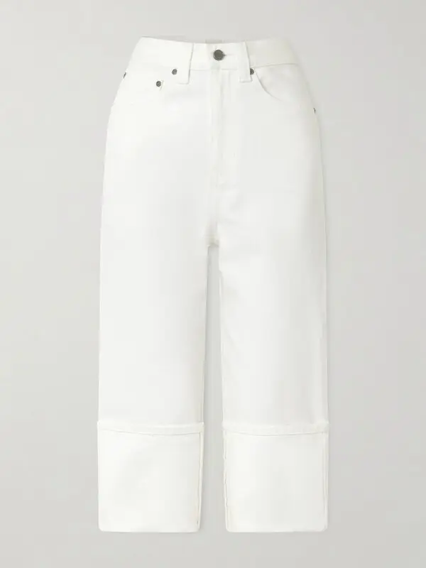 Khaite Boyle Cropped Straight-leg Jeans - White