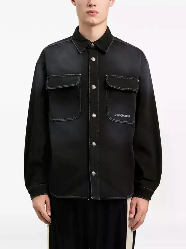 Palm Angels Logo Denim Shirt
