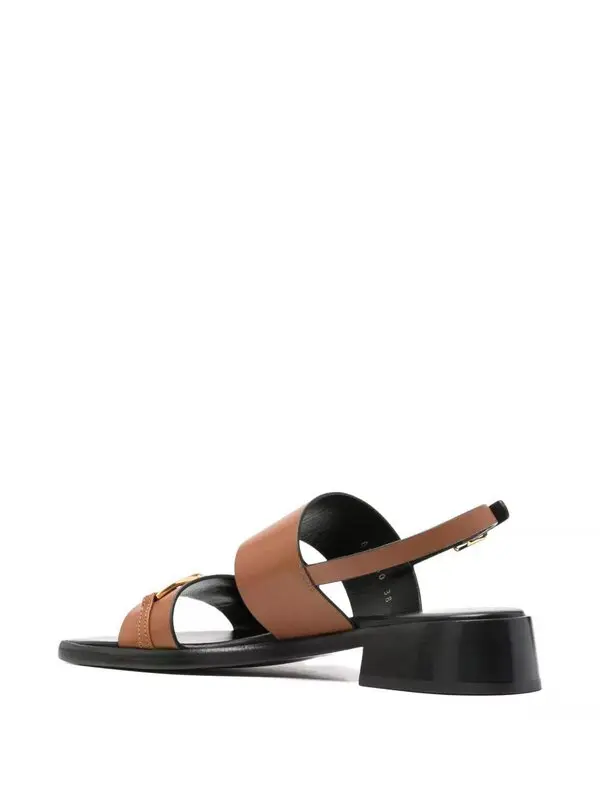 SERGIO ROSSI Logo Plaque Buckled Sandals