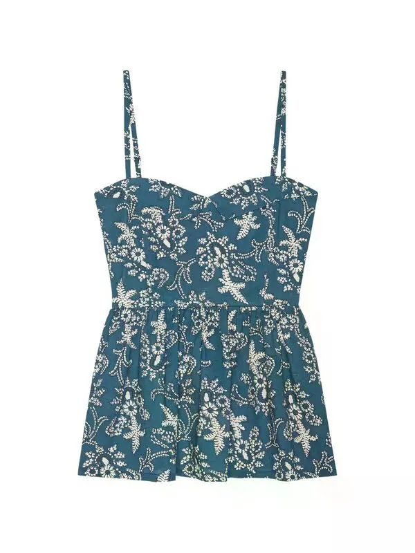 The Great. Verse Floral-print Peplum Top