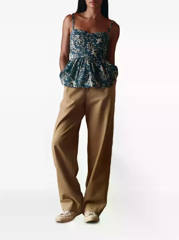 The Great. Verse Floral-print Peplum Top