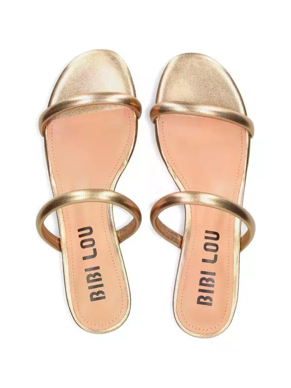 BIBI LOU Musa Metallic-effect Leather Sandals - Gold