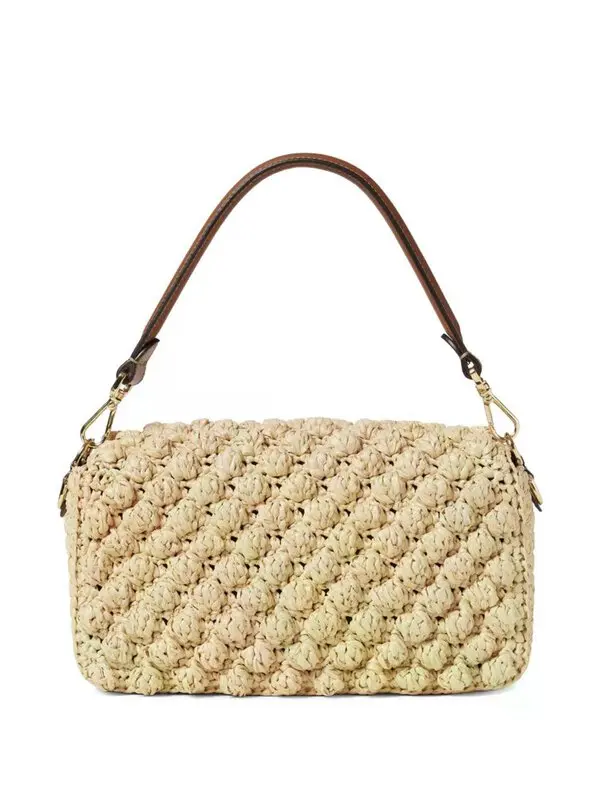 Fendi Medium Baguette Raffia Shoulder Bag