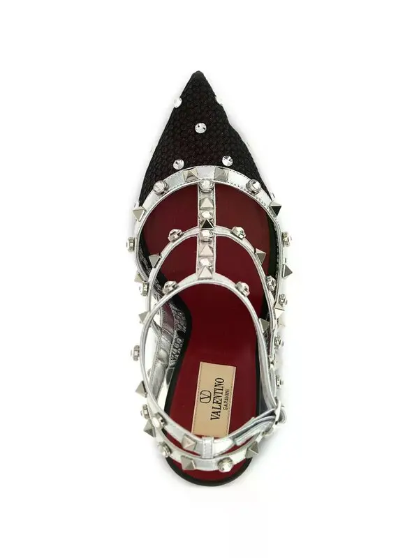 Valentino Garavani Rockstud Crystal-embellished Pumps - Silver