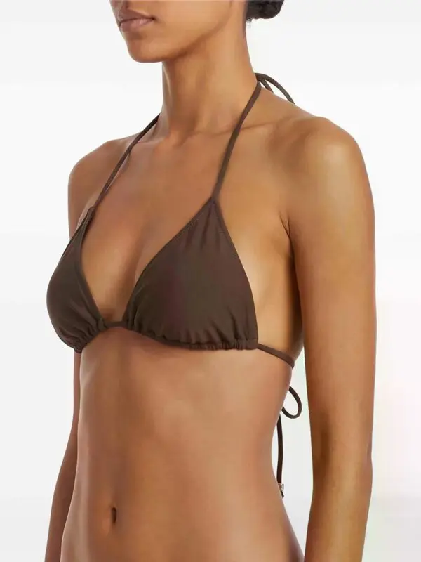 Jacquemus Rond-carré Triangle Bikini Top - Brown