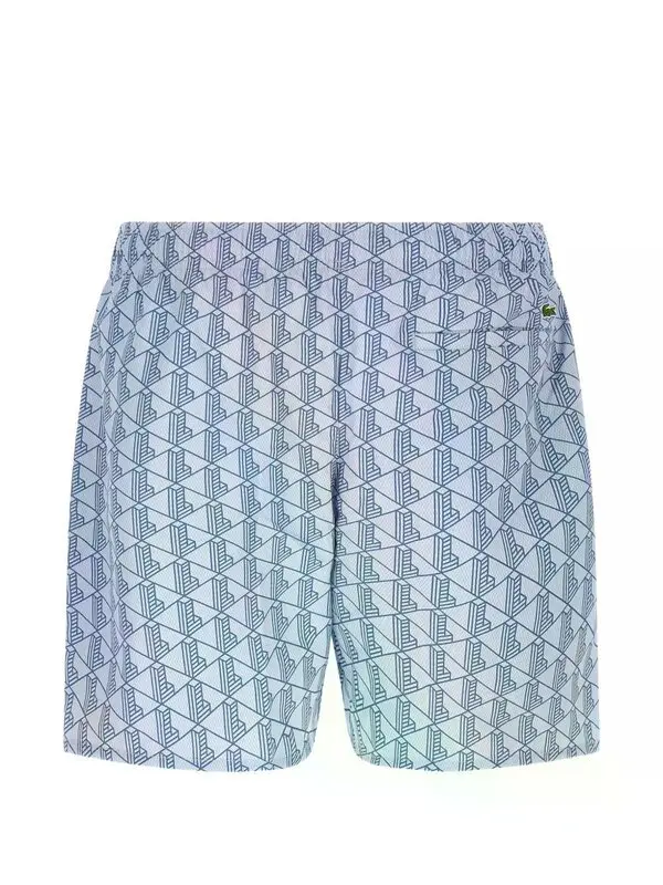 Lacoste Monogram-print Swimsuit - Blue