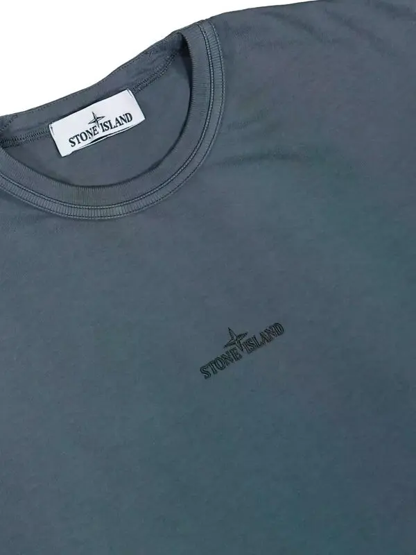 Stone Island Logo-embroidered Garment-dyed T-shirt