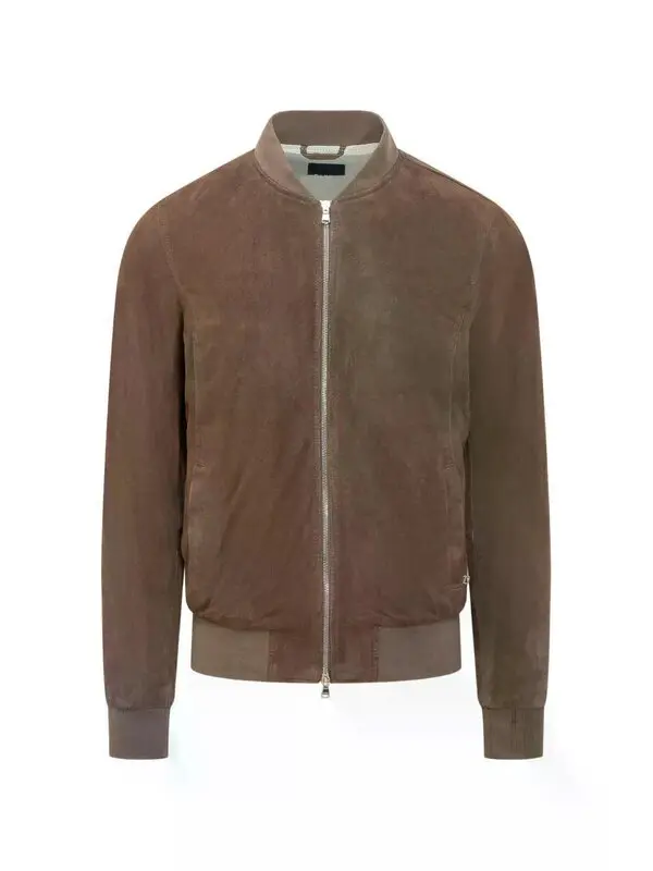BARBA NAPOLI Zip-up Suede Jacket